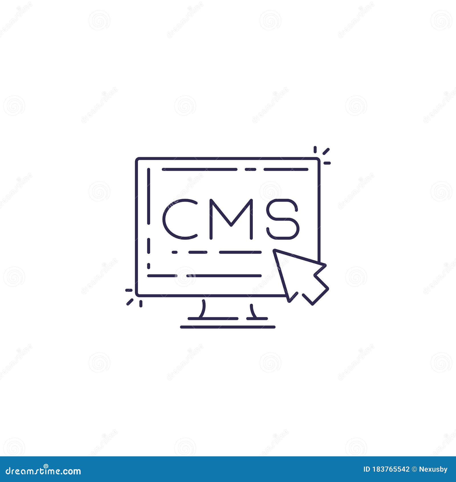 CMS, Content Management System Vector Line Icon Stock Vector ...