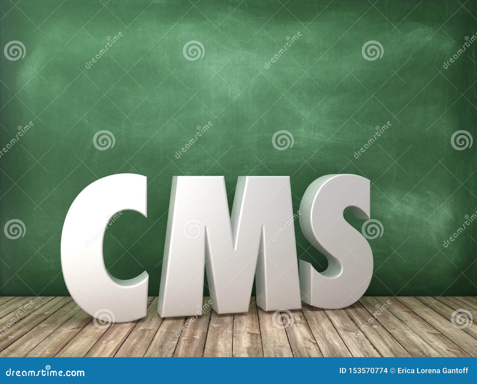 CMS 3D Word on Chalkboard Background Stock Illustration - Illustration ...