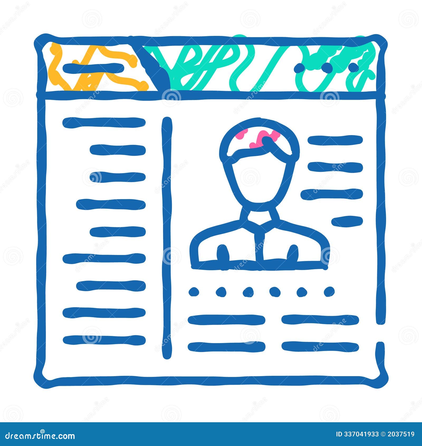 Cms with Data Kyc Icon Doodle Illustration Stock Illustration ...