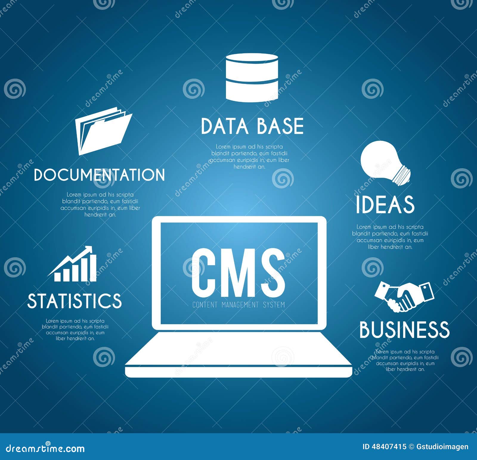 CMS Design Over Blue Background Vector Illustration Stock Vector ...