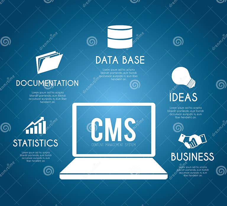 CMS Design Over Blue Background Vector Illustration Stock Vector ...