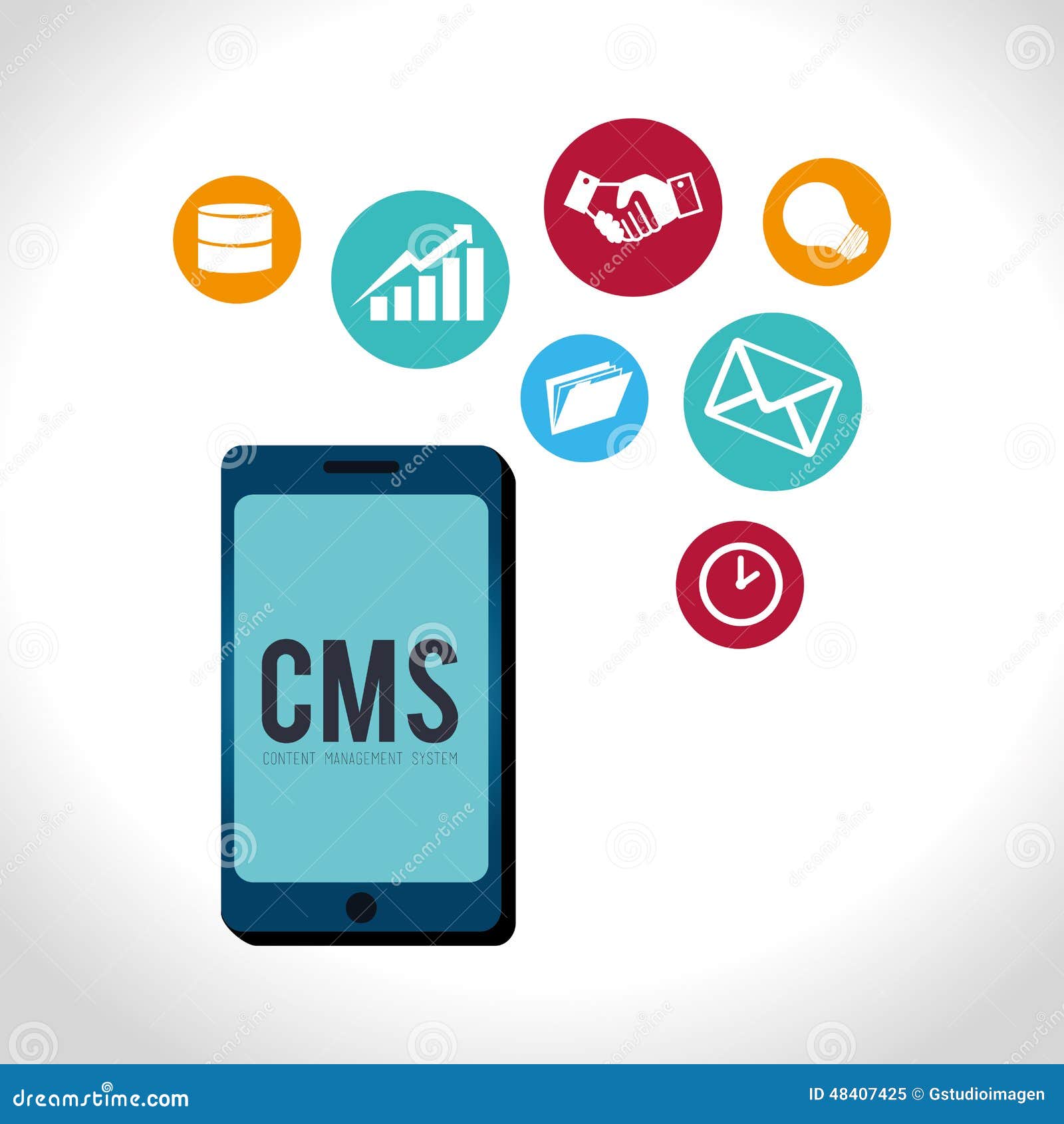 CMS Design Over White Background Vector Illustration Stock Vector ...