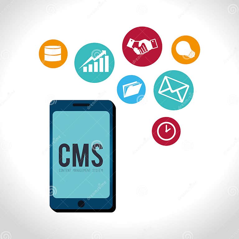 CMS Design Over White Background Vector Illustration Stock Vector ...