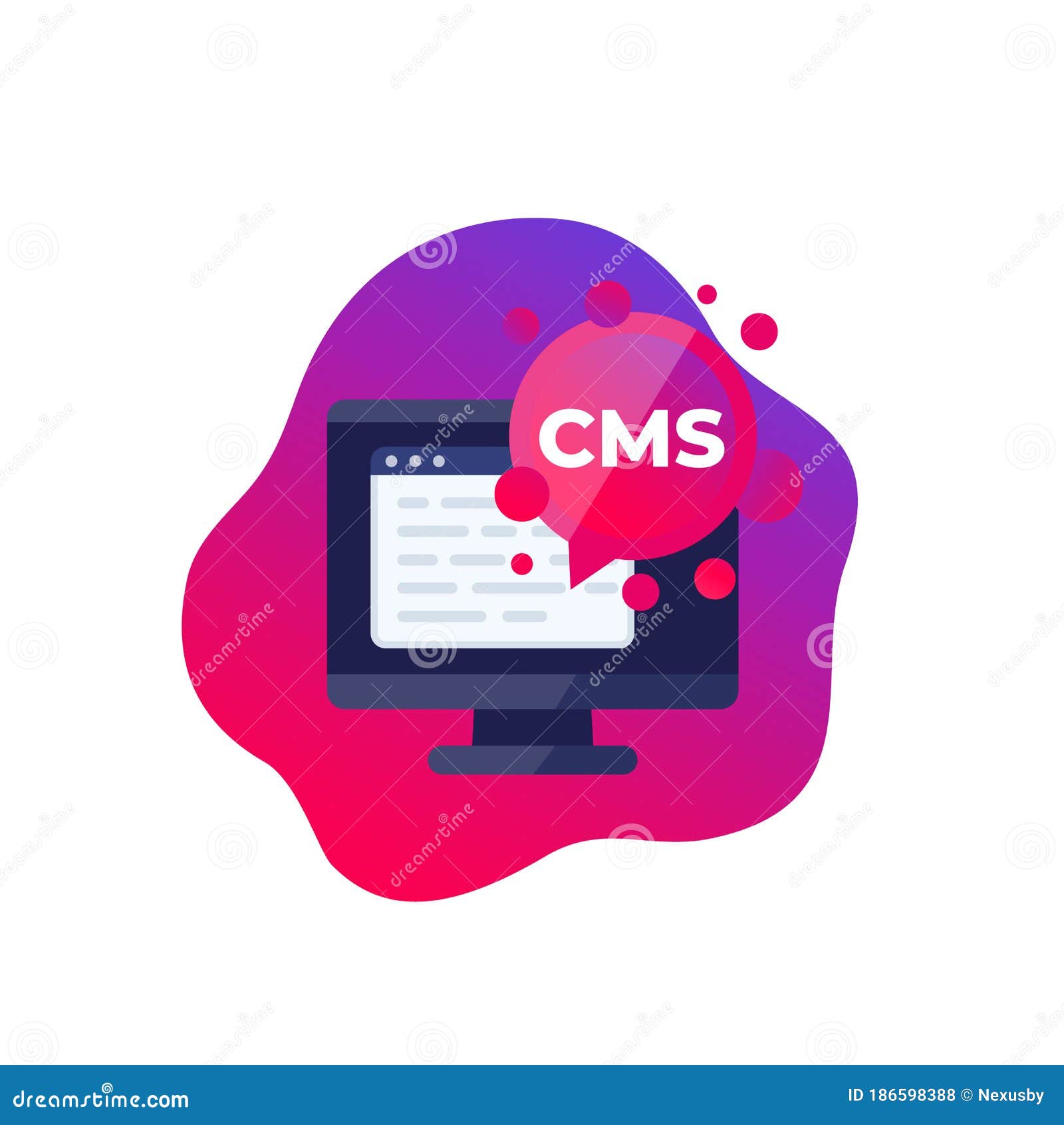 CMS Icon, Content Management System, Vector Stock Illustration ...