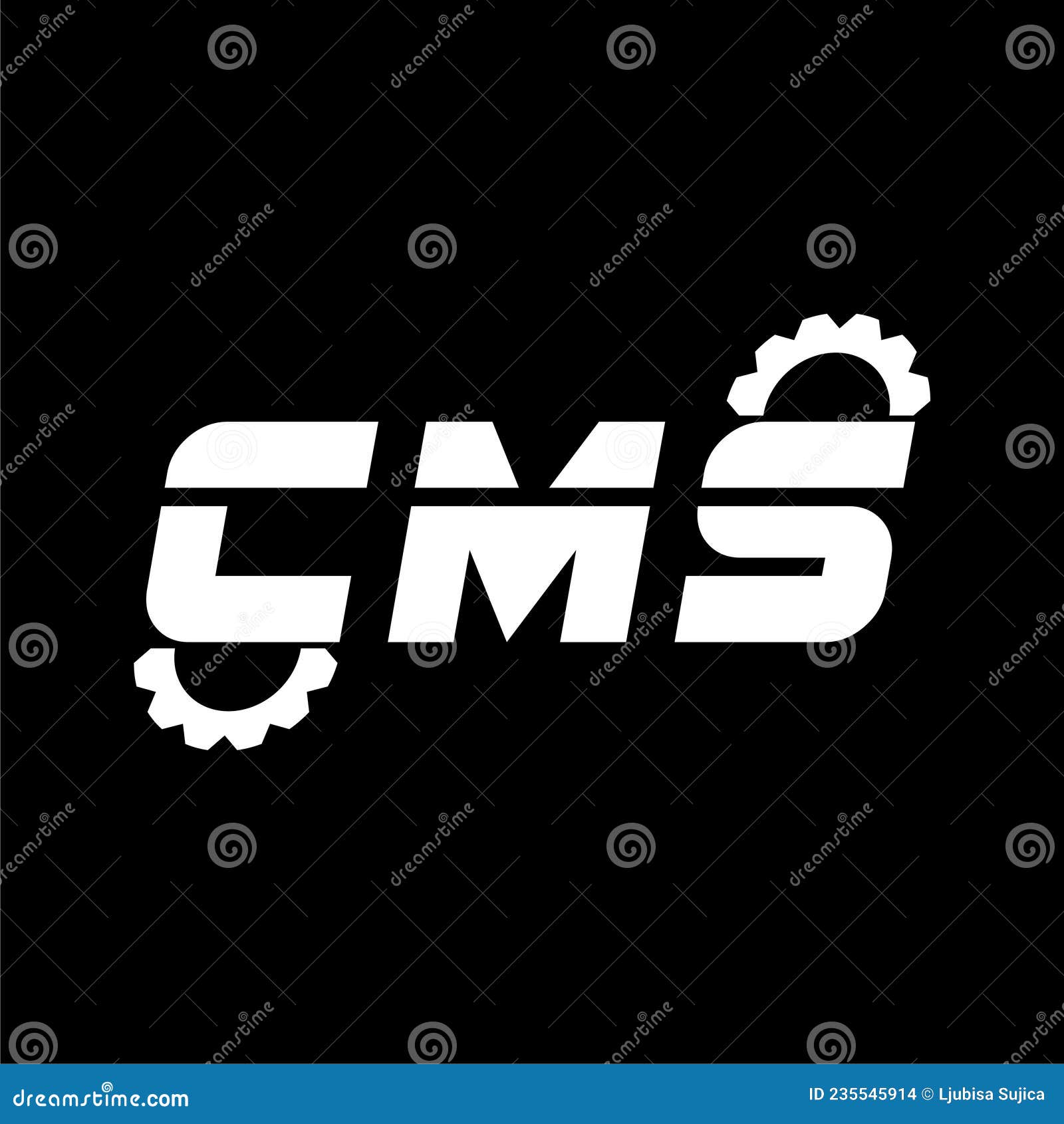 CMS Icon Logo Isolated on Dark Background Stock Vector - Illustration ...