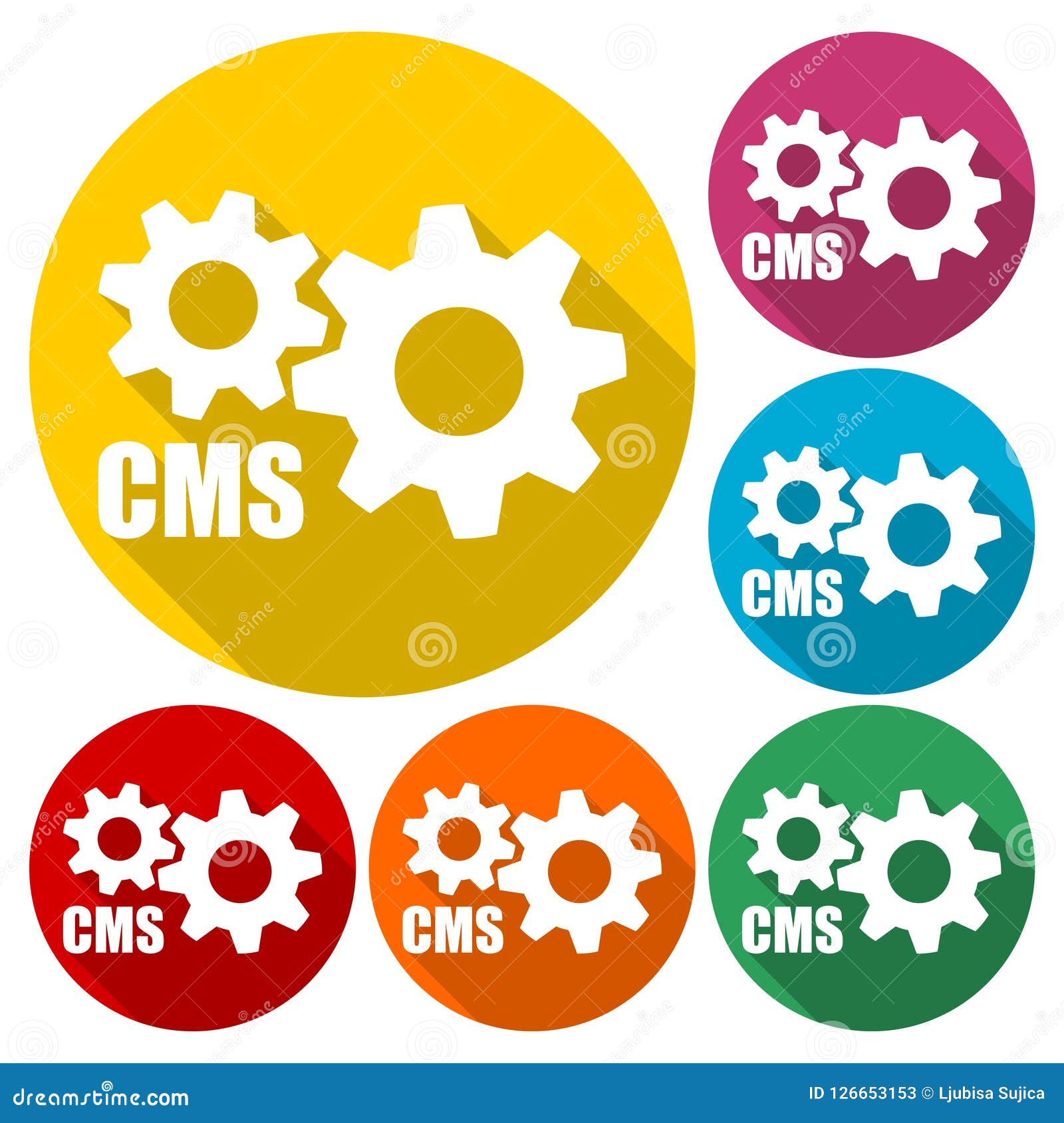 Cms icon set stock vector. Illustration of interface - 126653153