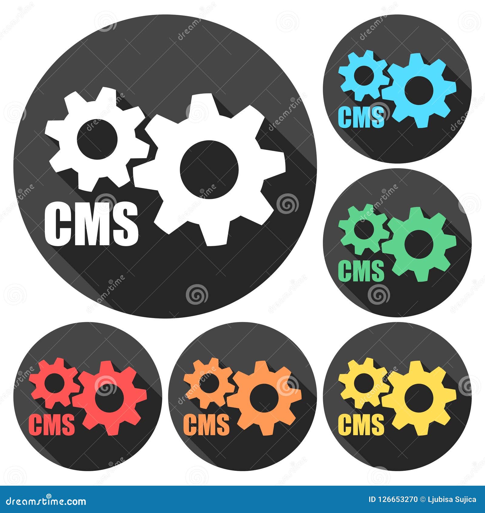 Cms icon set stock vector. Illustration of plugin, login - 126653270