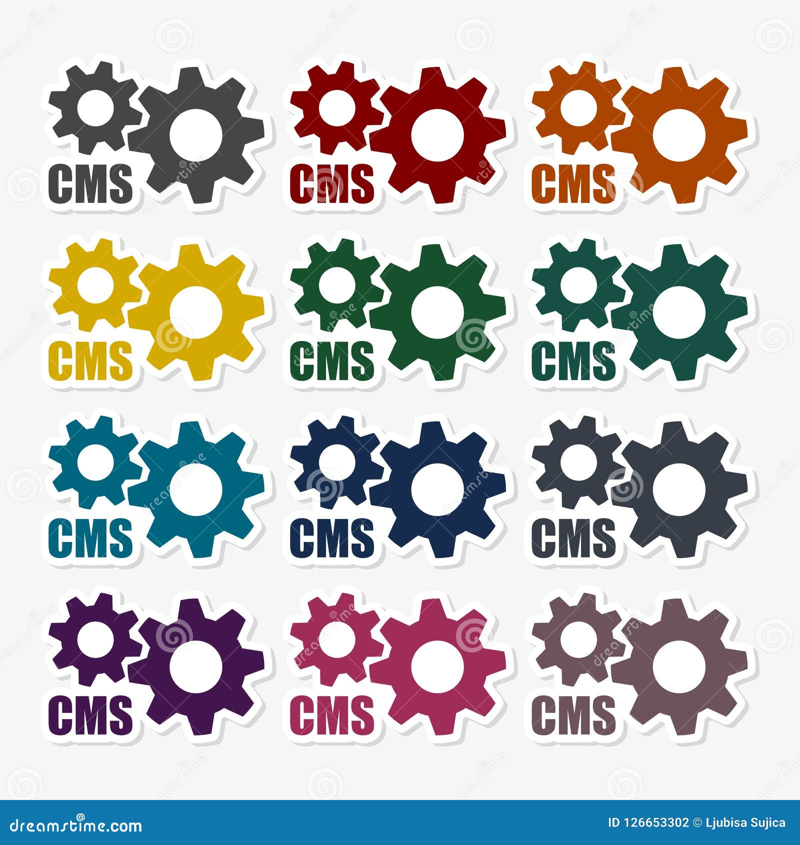 Cms icon set stock vector. Illustration of isolated - 126653302