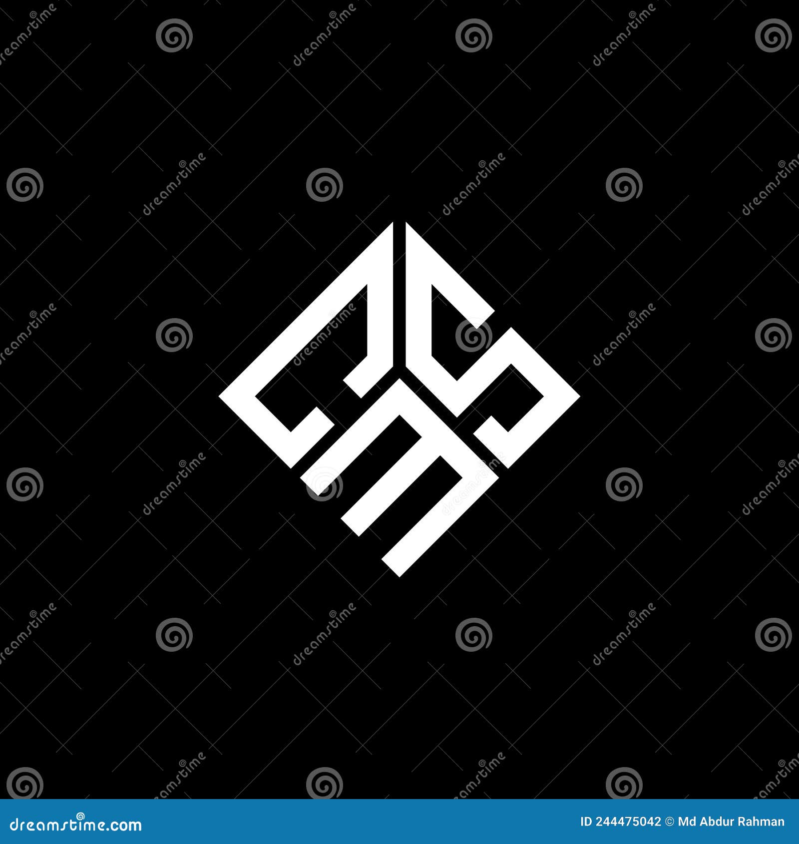 CMS Letter Logo Design on Black Background. CMS Creative Initials ...