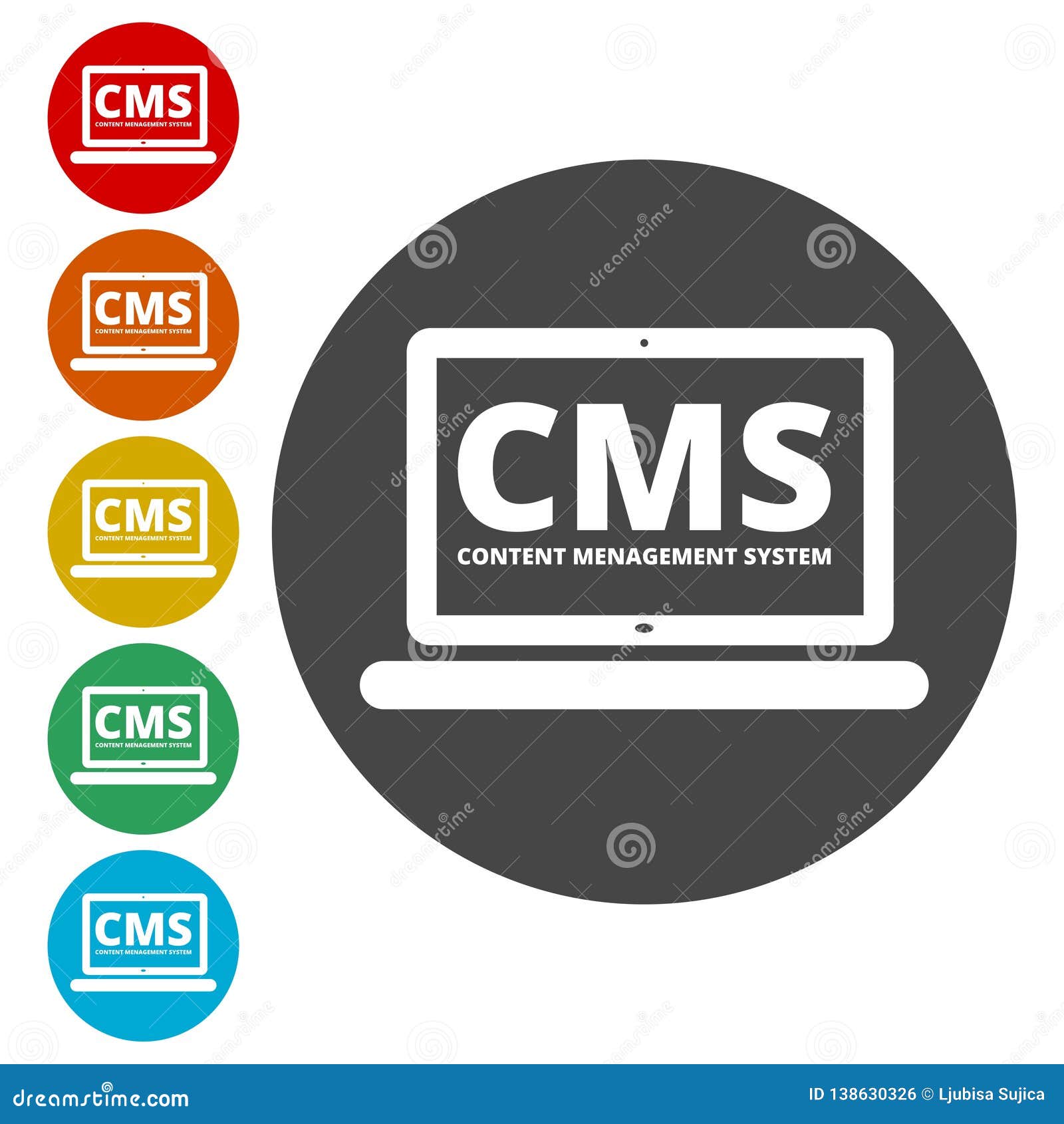 CMS settings icon stock vector. Illustration of design - 138630326