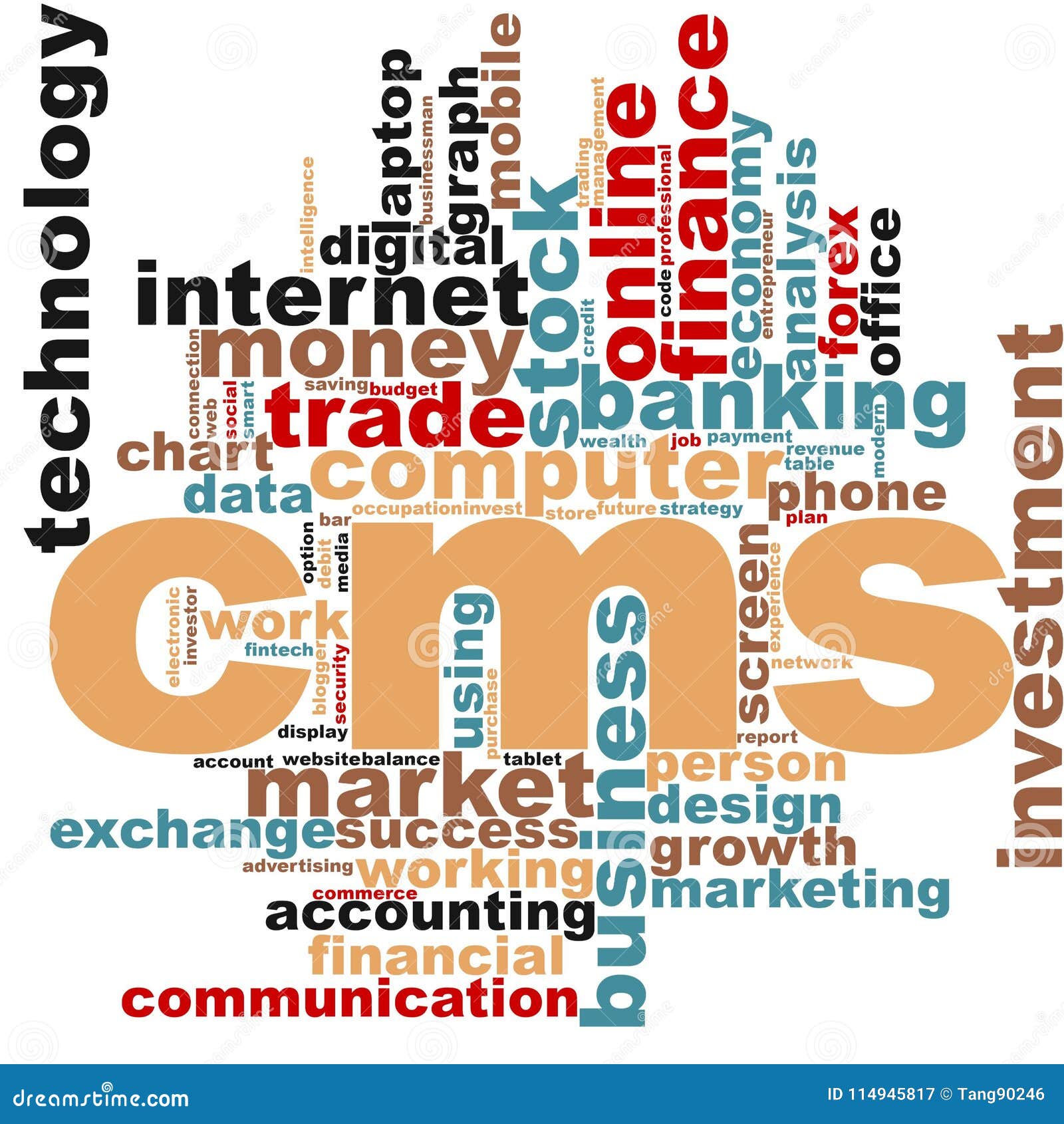 CMS word cloud stock illustration. Illustration of marketing - 114945817