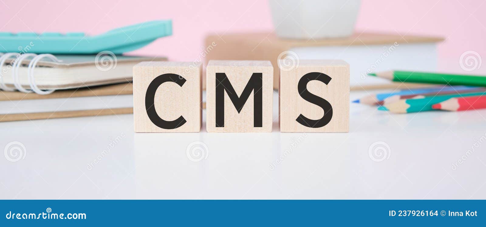 CMS Written on a Wooden Cube on the Keyboard Stock Photo - Image of ...