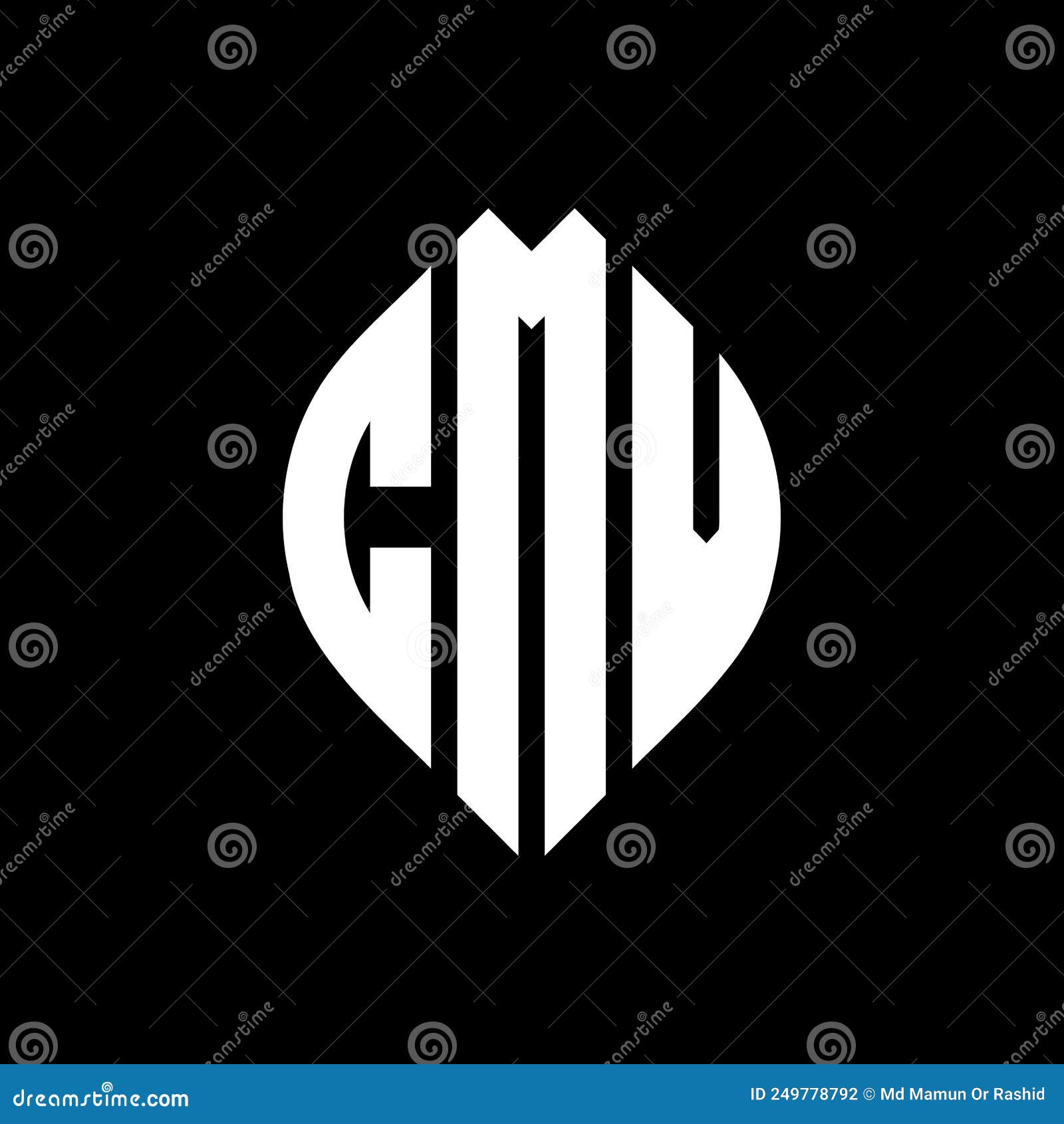 CMV Circle Letter Logo Design with Circle and Ellipse Shape. CMV ...
