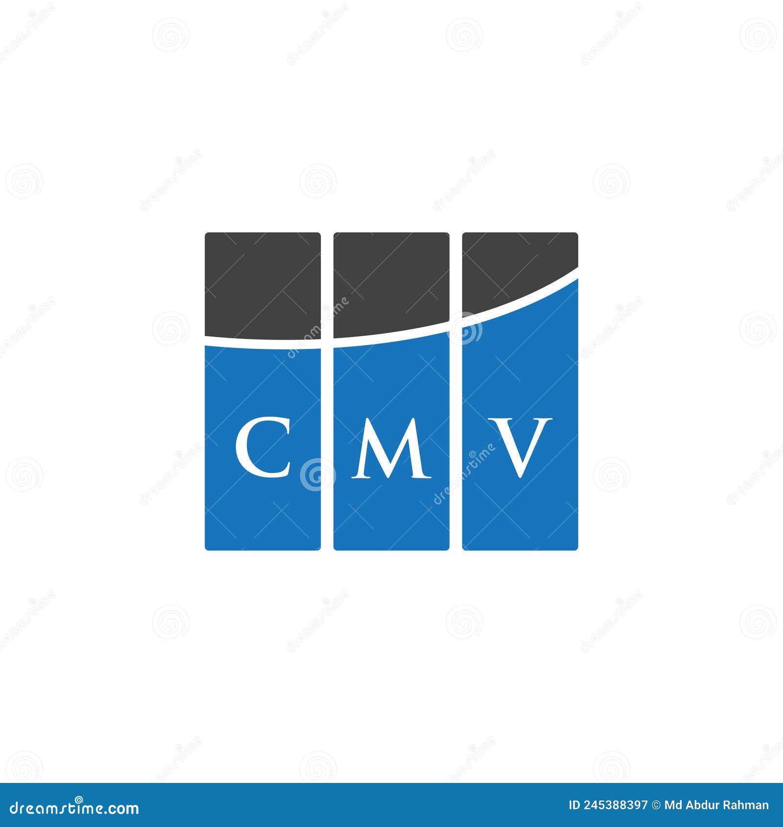CMV Letter Logo Design on BLACK Background. CMV Creative Initials ...