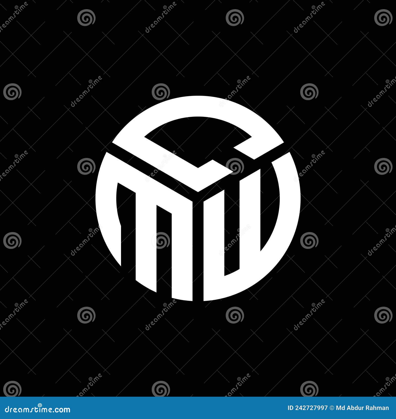 CMW Letter Logo Design on Black Background. CMW Creative Initials ...