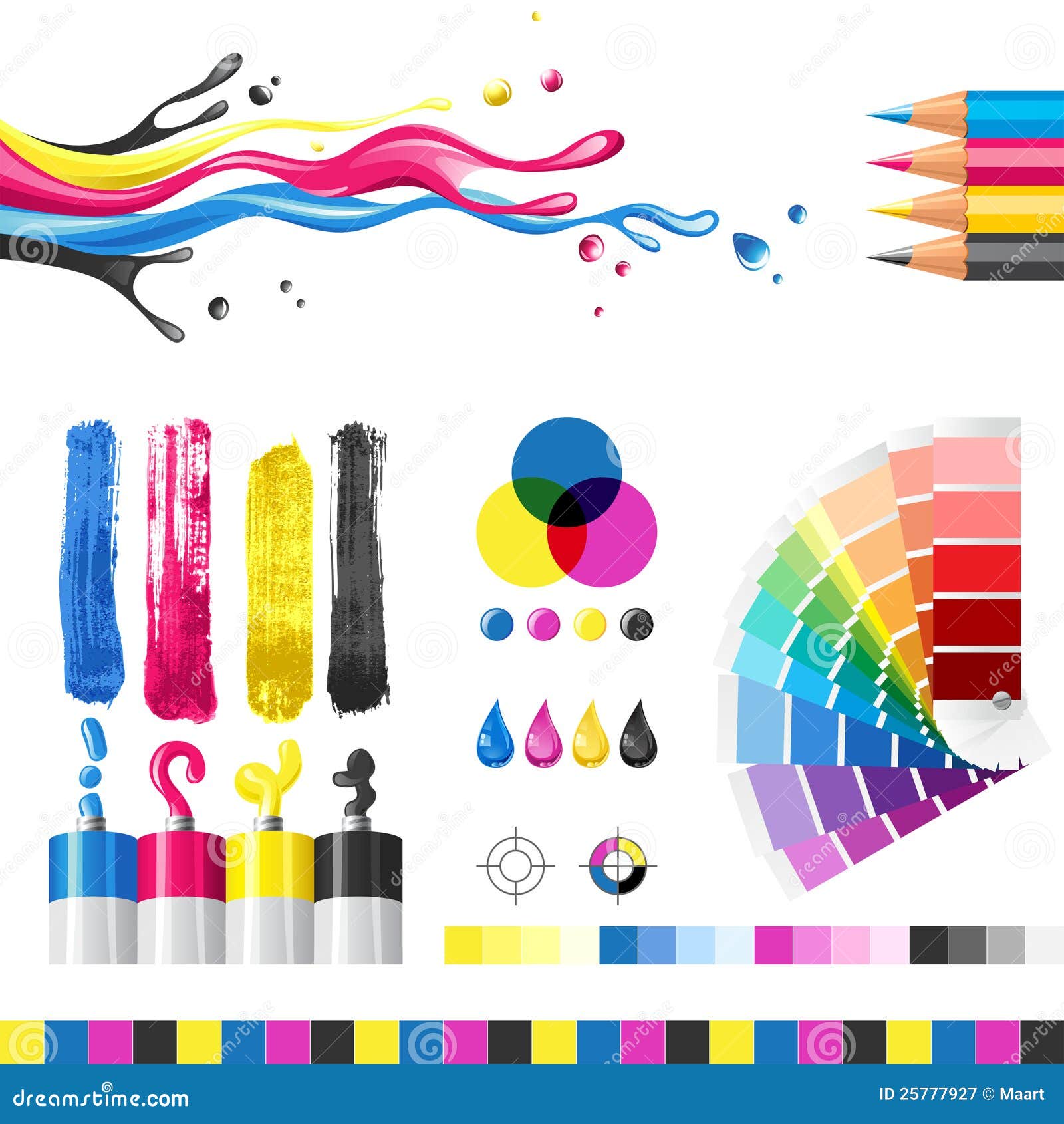 Cmyk stock vector. Illustration of colors, drawing, colored - 25777927