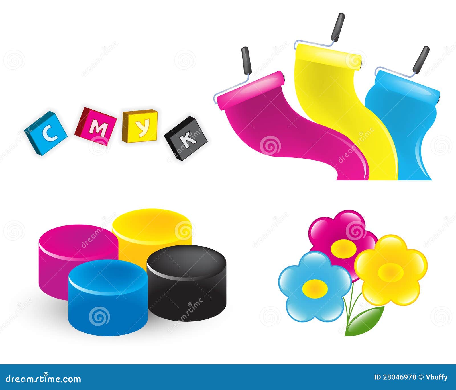 CMYK stock vector. Illustration of equipment, paintings - 28046978