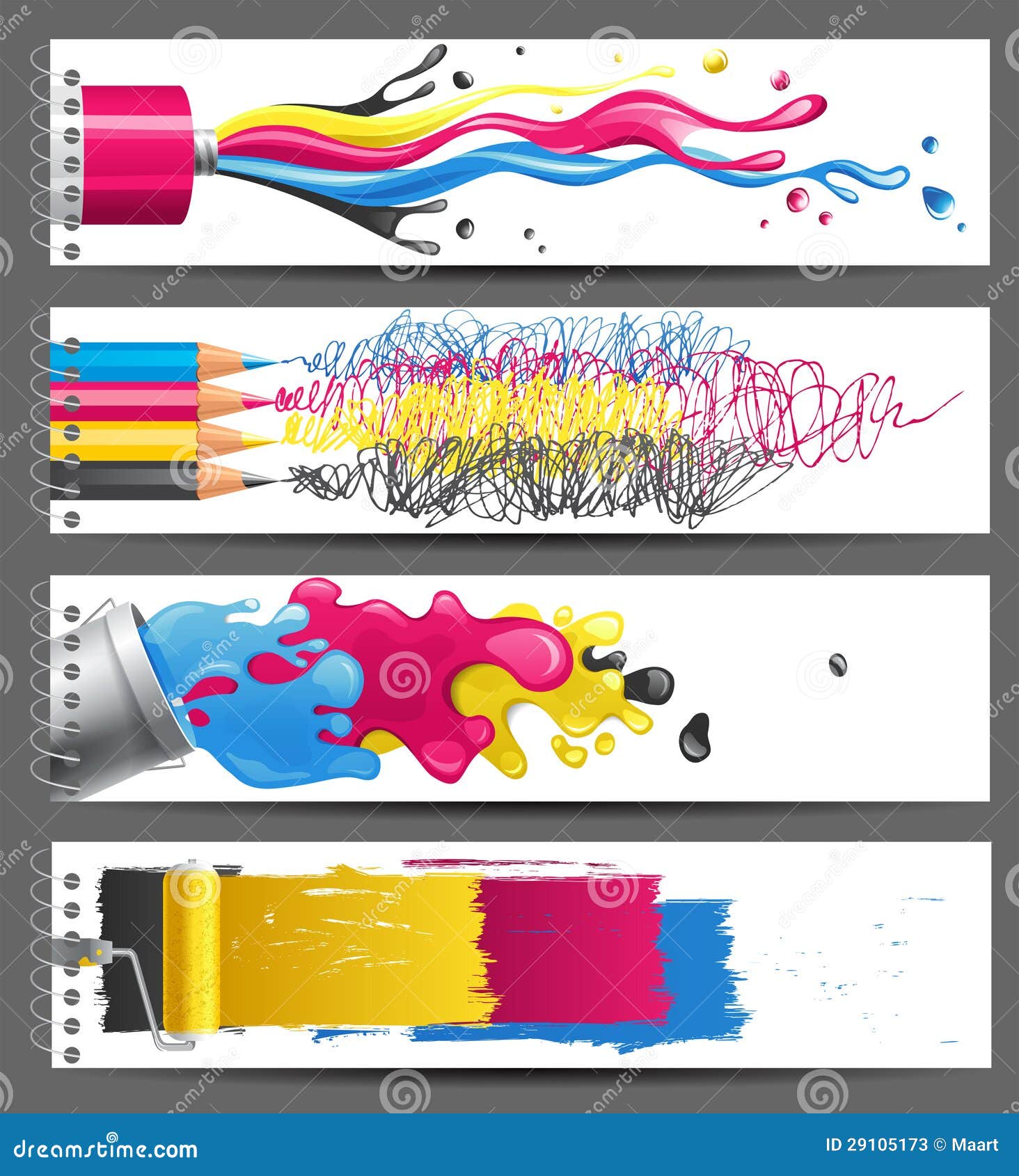 CMYK banners stock vector. Illustration of colored, magenta - 29105173