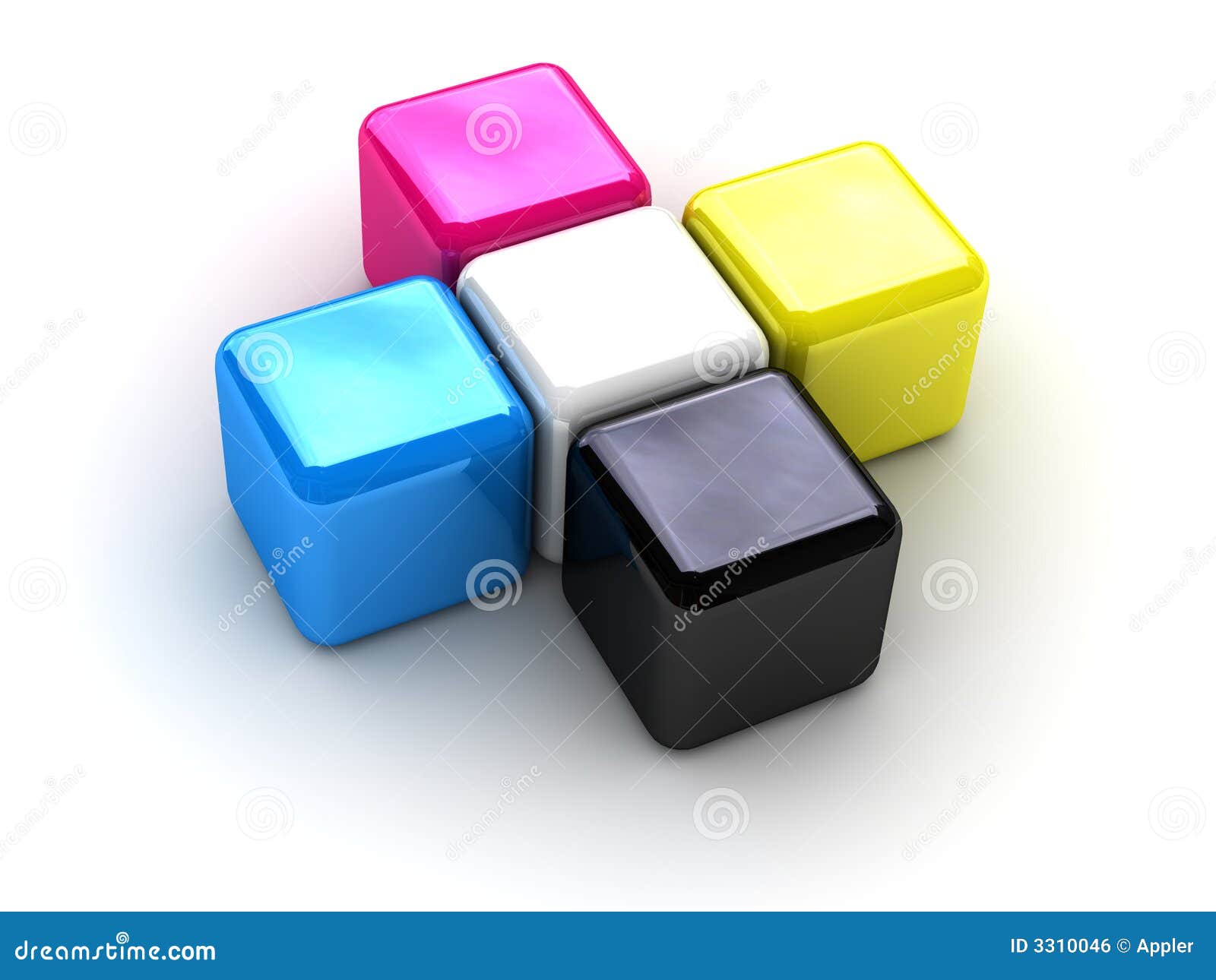 CMYK boxes cross stock illustration. Illustration of prepress - 3310046