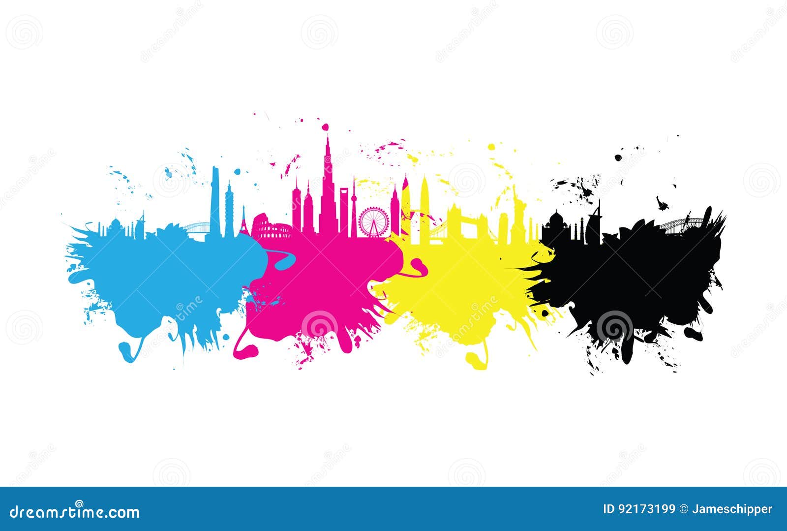 CMYK Splash Background Vector Illustration | CartoonDealer.com #25908598
