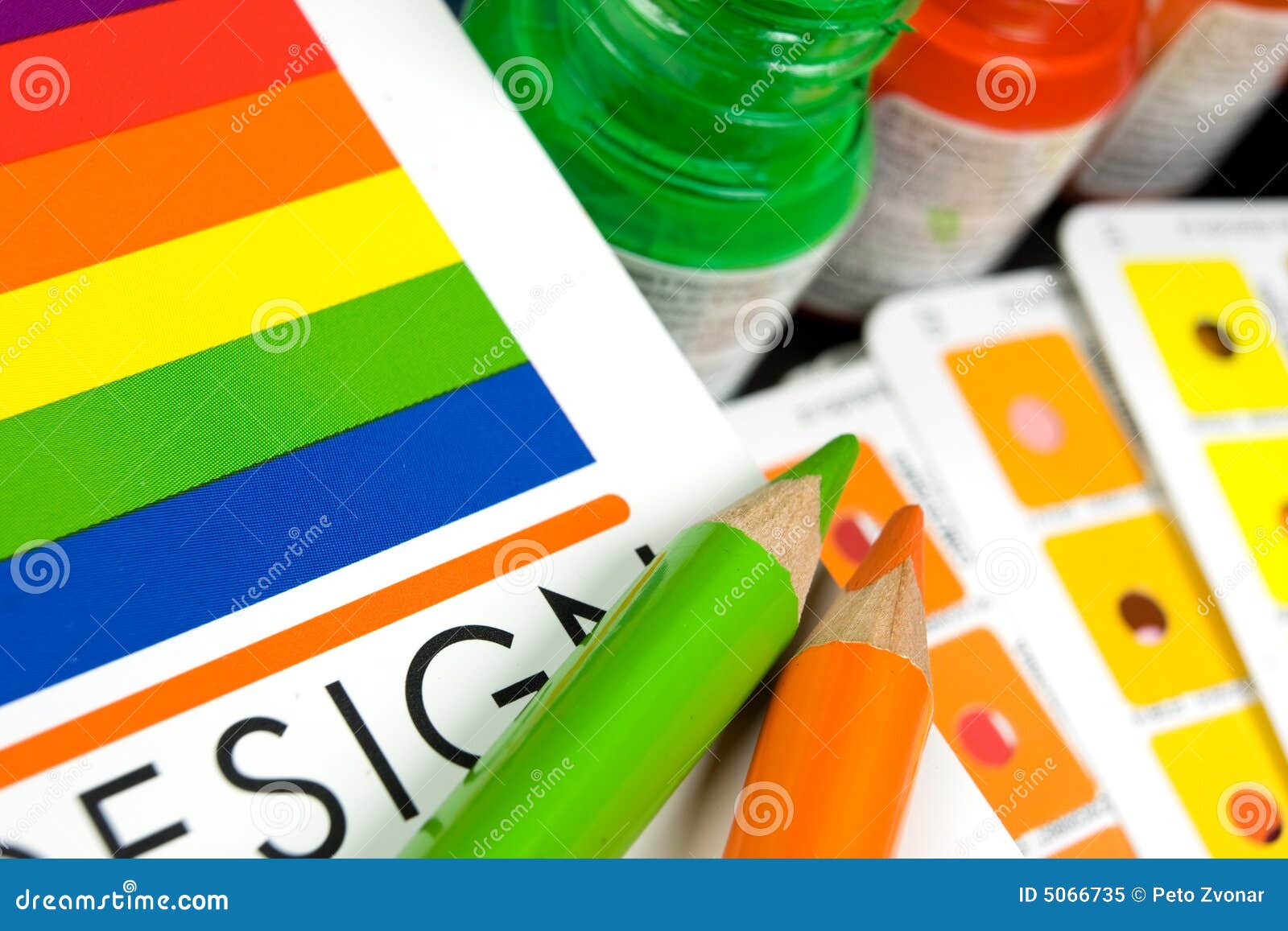 Cmyk Color Bars on Printed and Pencils Stock Image - Image of brush ...