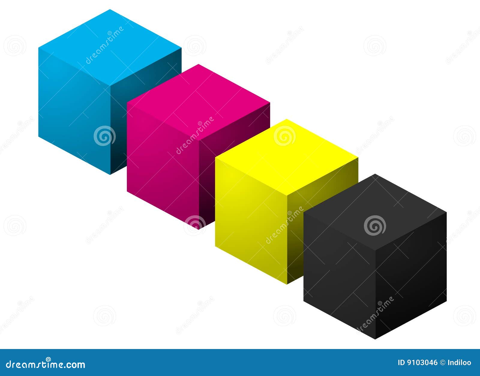 CMYK color cubes stock illustration. Illustration of white - 9103046