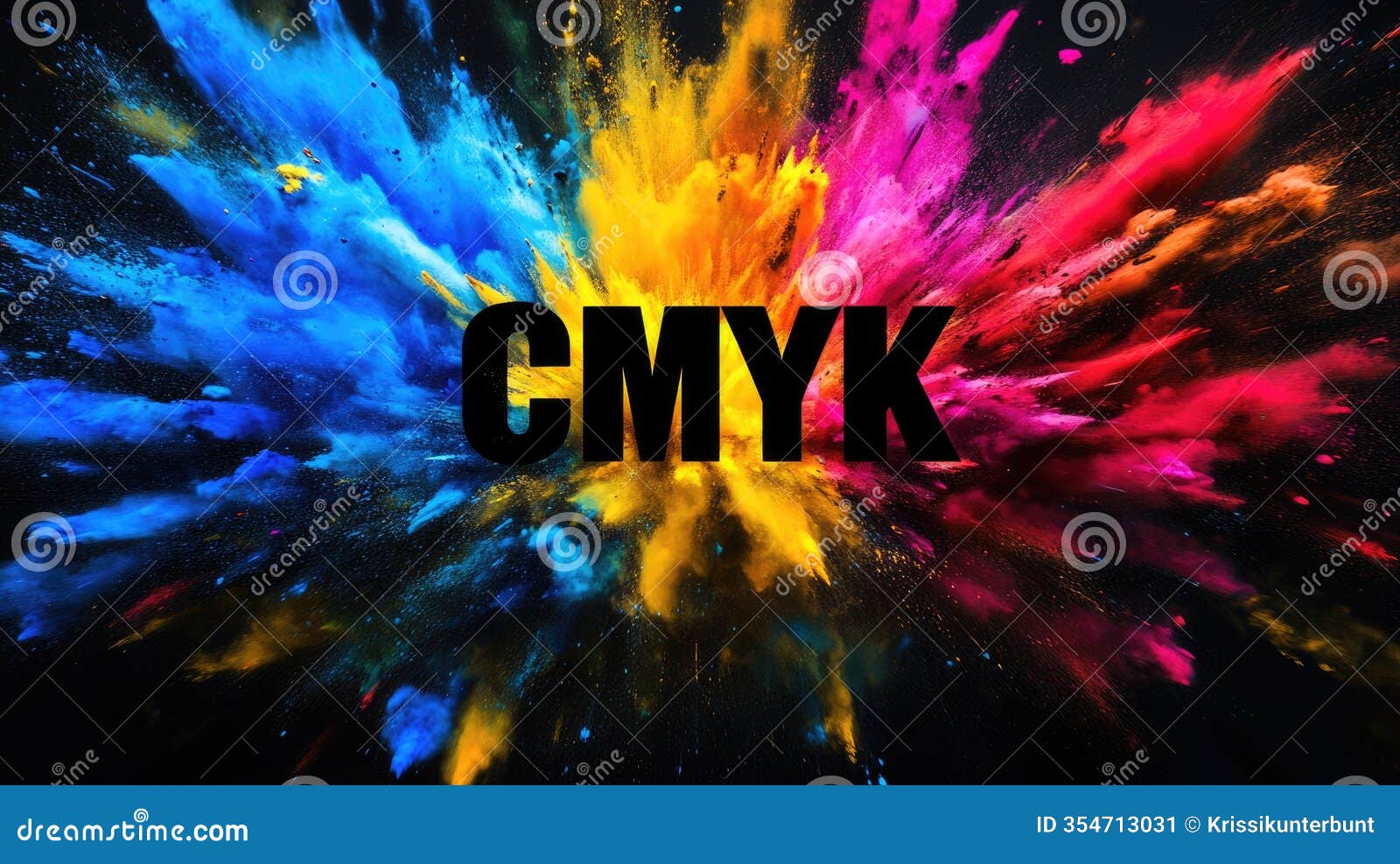 Cmyk Color Powder Explosion AI Generated Stock Image - Image of color ...