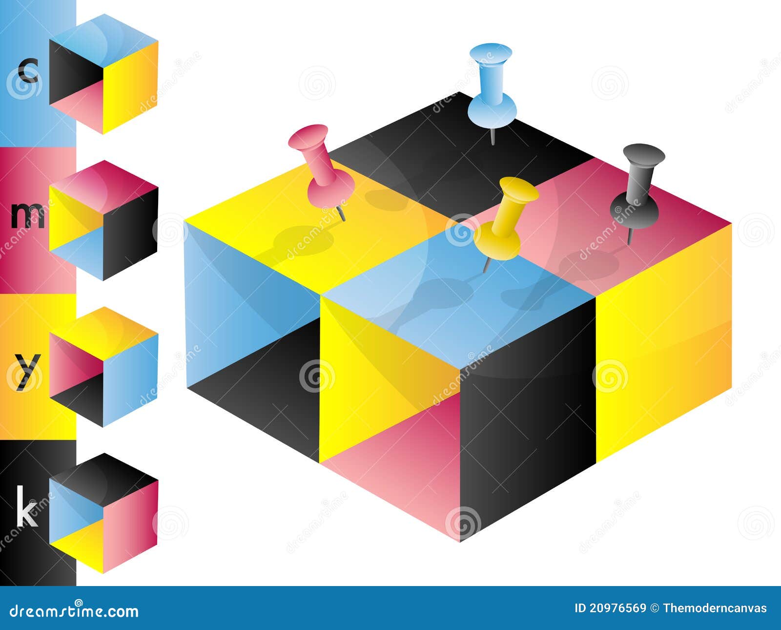 CMYK color profile blocks stock vector. Illustration of print - 20976569