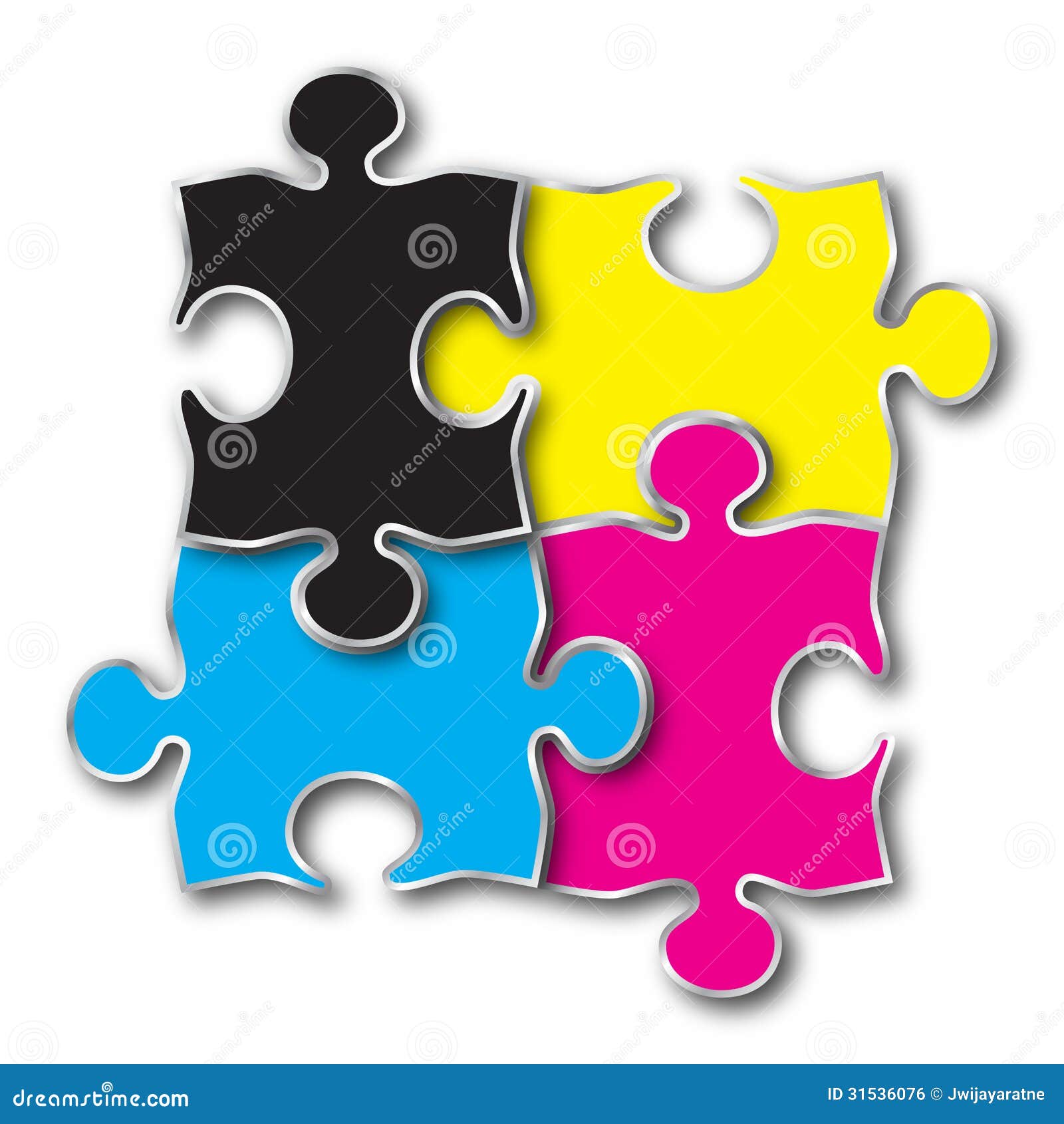 Cmyk color puzzle stock vector. Illustration of puzzle - 31536076
