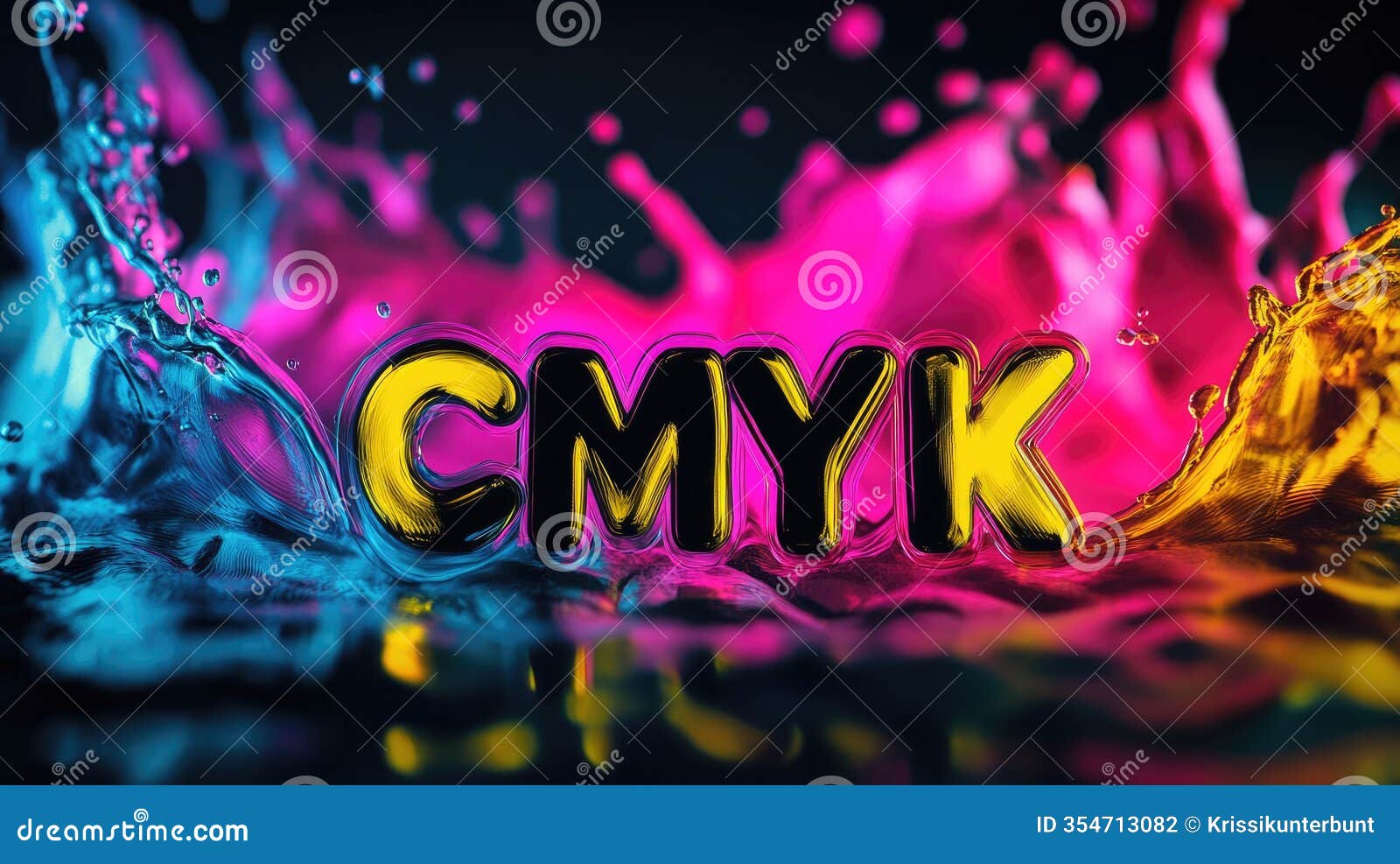 Cmyk Color Splash Explosion AI Generated Stock Photo - Image of ...