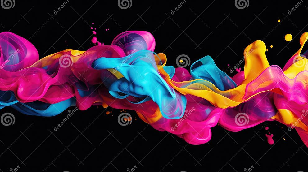Cmyk Color Wave Explosion AI Generated Stock Illustration ...