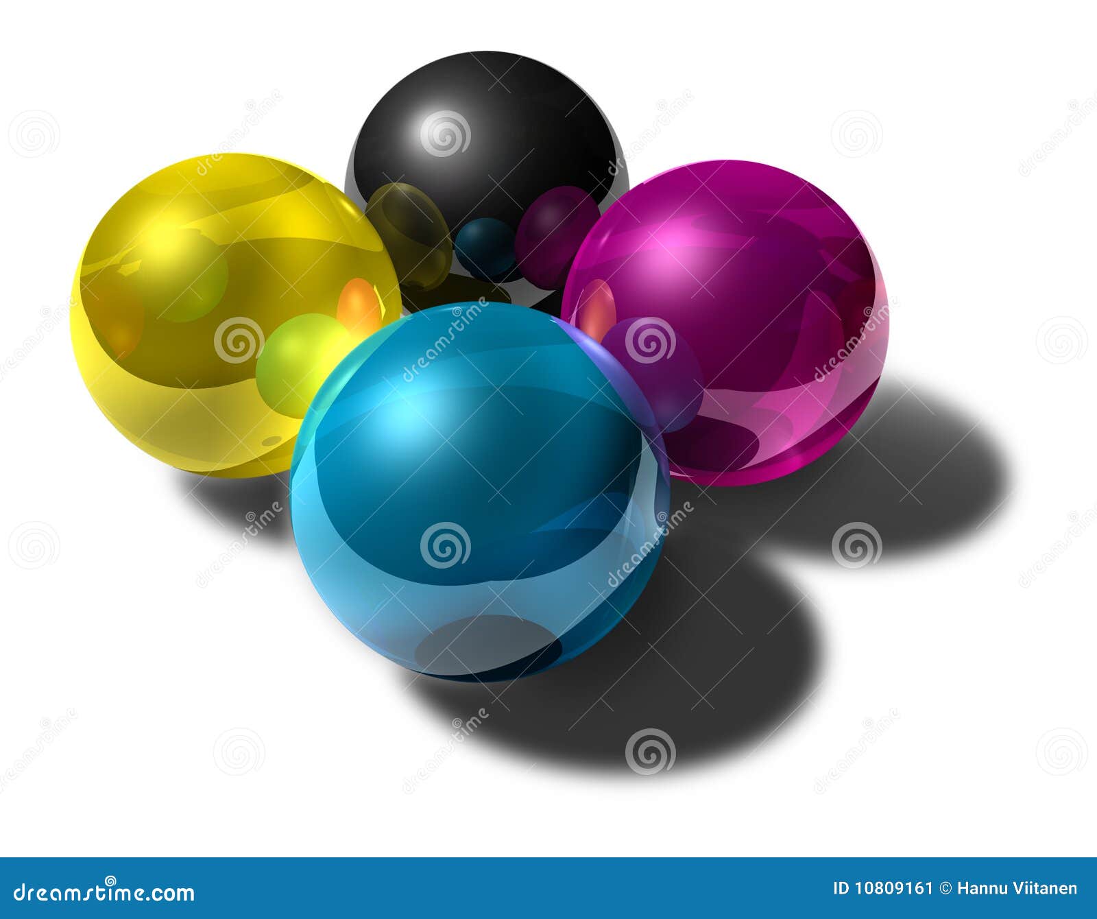Cmyk Colored Reflective Balls Stock Illustration - Illustration of ...