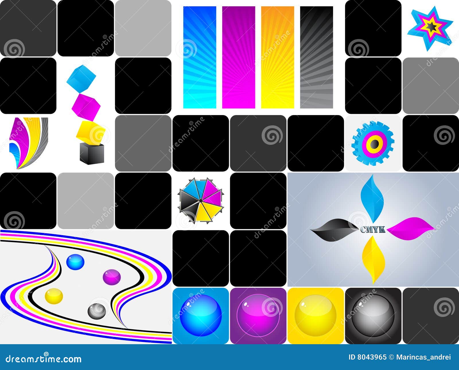 CMYK colors collage stock vector. Illustration of composite - 8043965