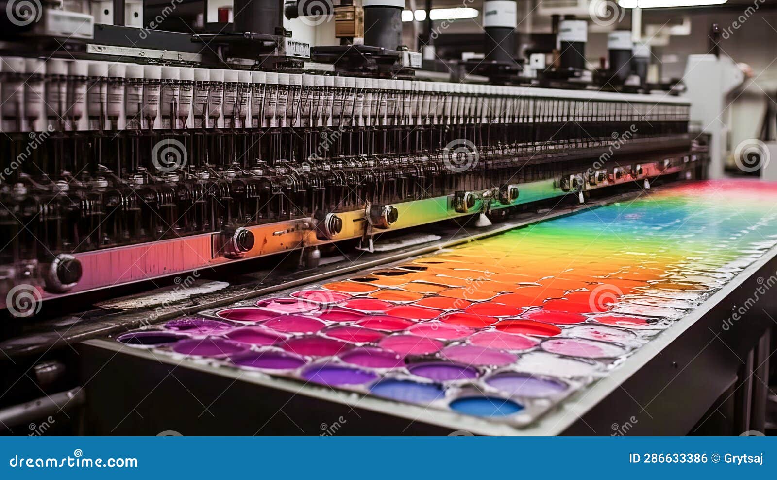 CMYK Colors, Printing House. Offset Printing Machine Stock Illustration ...