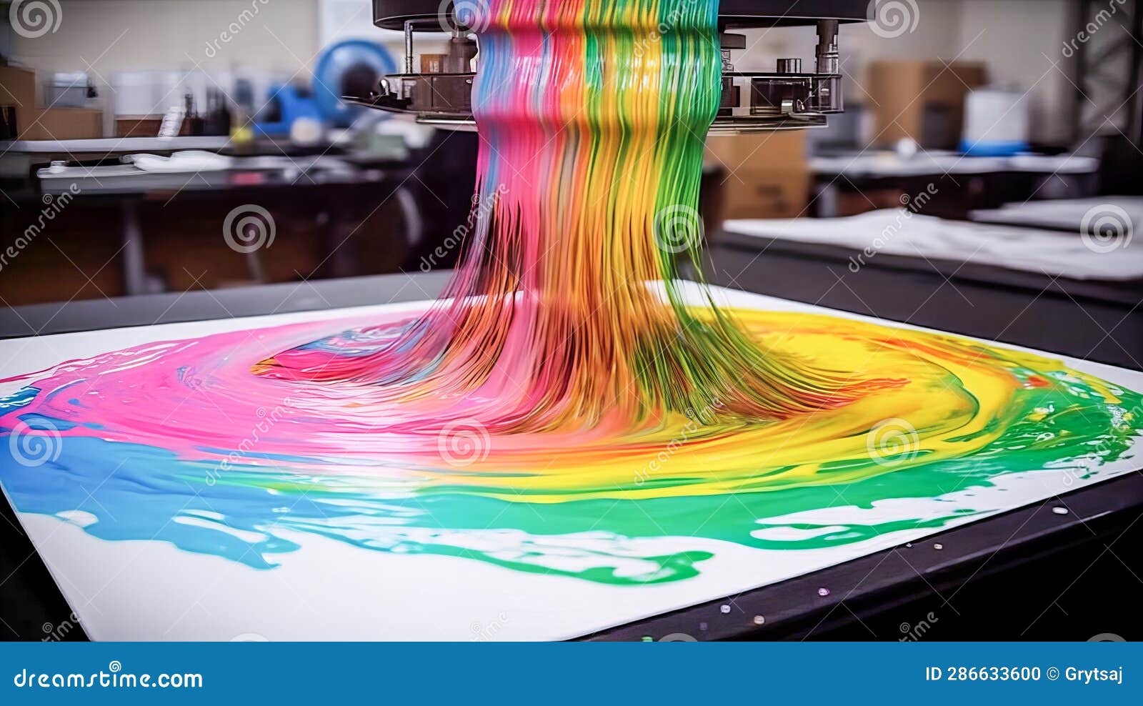 CMYK Colors, Printing House. Offset Printing Machine Stock Photo ...