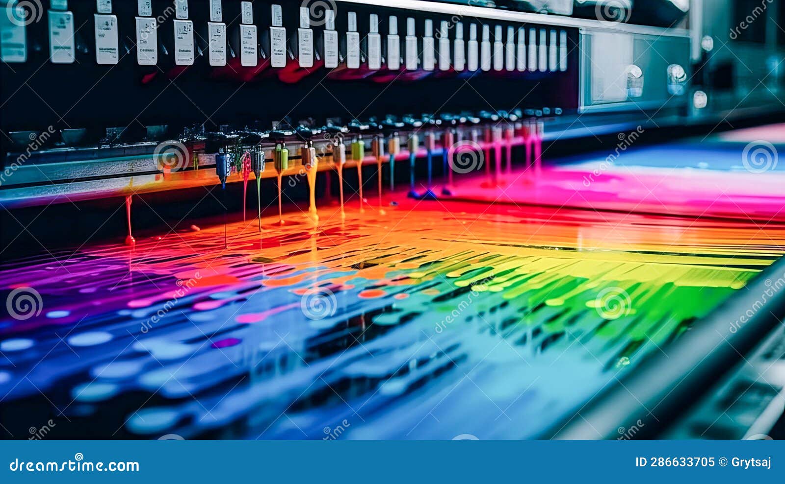 CMYK Colors, Printing House. Offset Printing Machine Stock Image ...