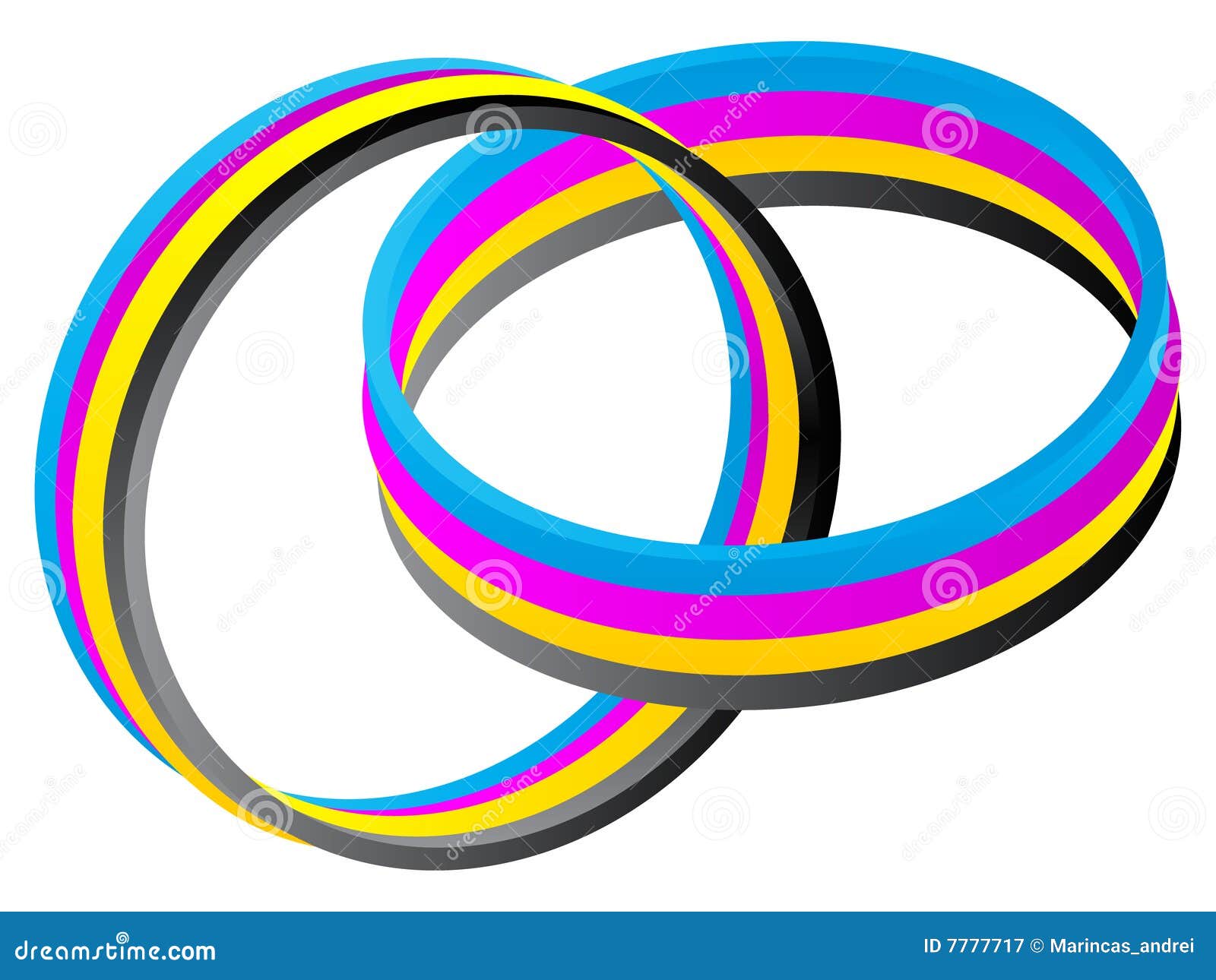 CMYK colors on rings stock vector. Illustration of celebration - 7777717