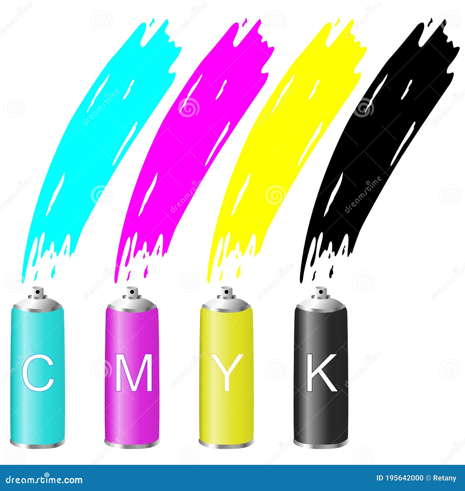 CMYK Spray Cans Vector Illustration | CartoonDealer.com #18245278