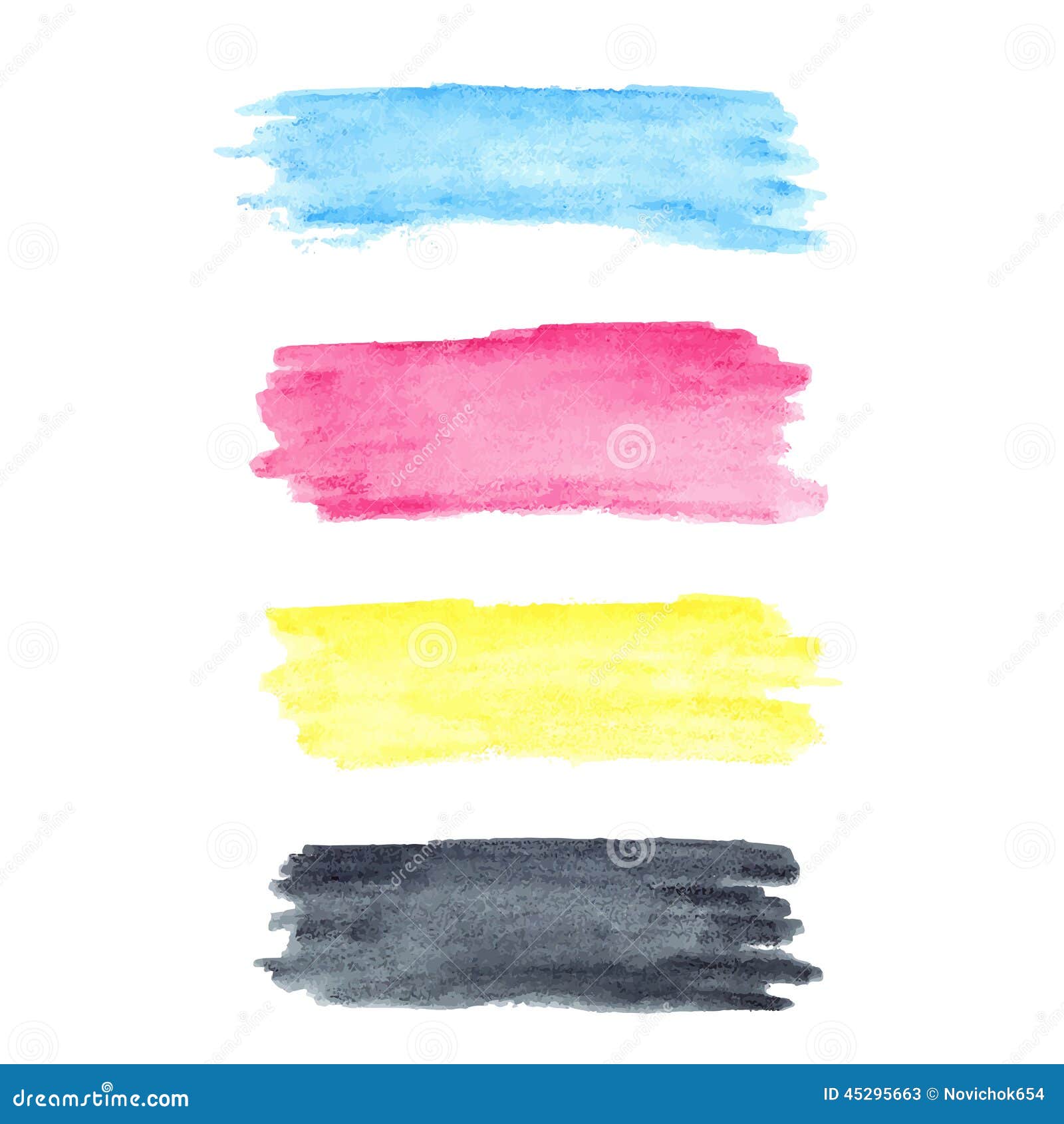CMYK Watercolor,hand Painting Vector Illustration | CartoonDealer.com ...