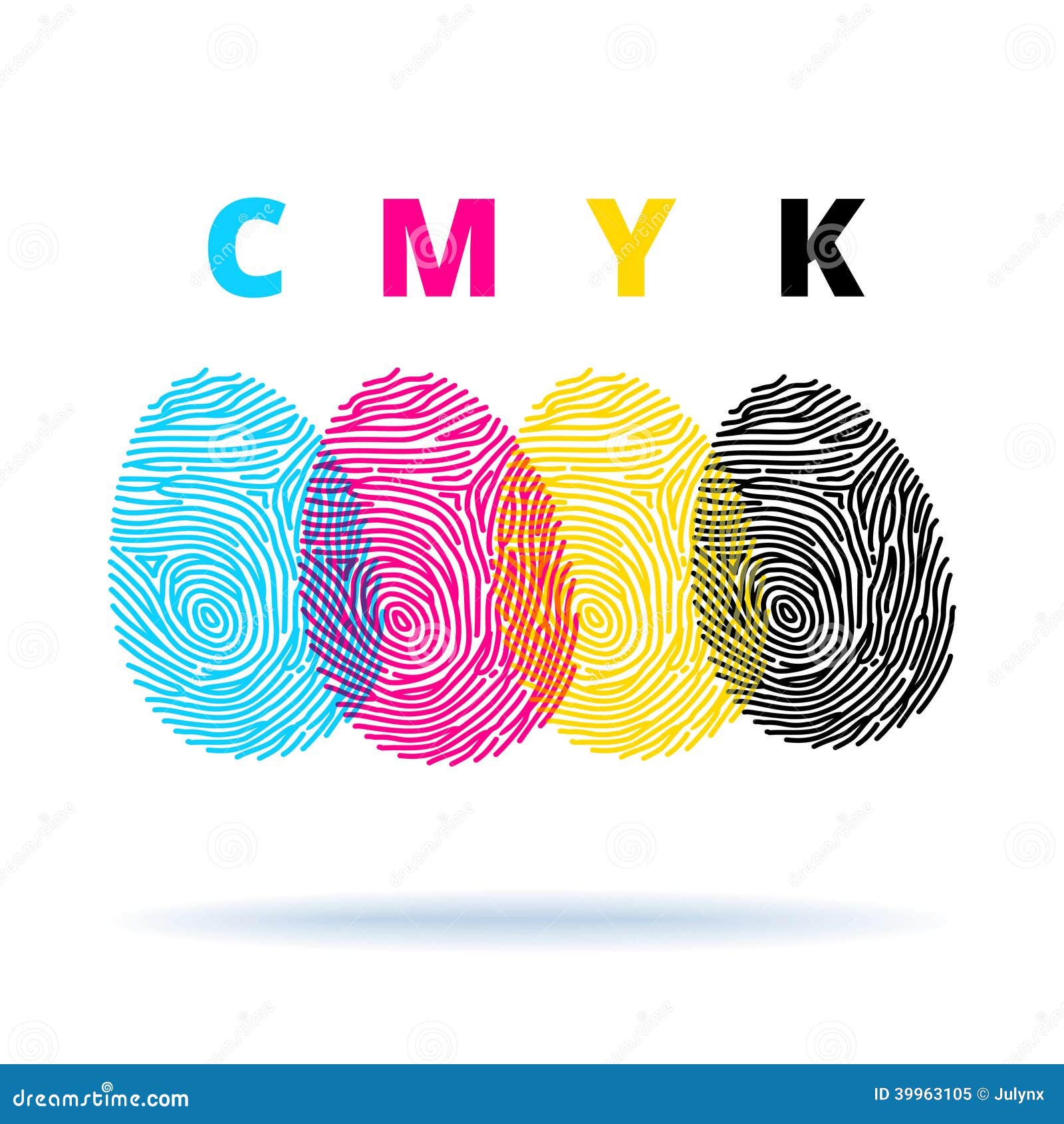 Cmyk Concept with Fingerprints Stock Vector - Illustration of model, icon: 39963105