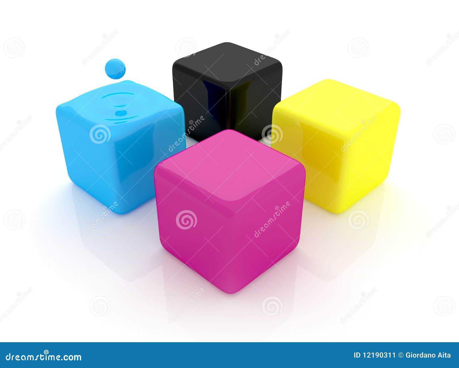 CMYK cubes stock illustration. Illustration of cyan, stamp - 12190311