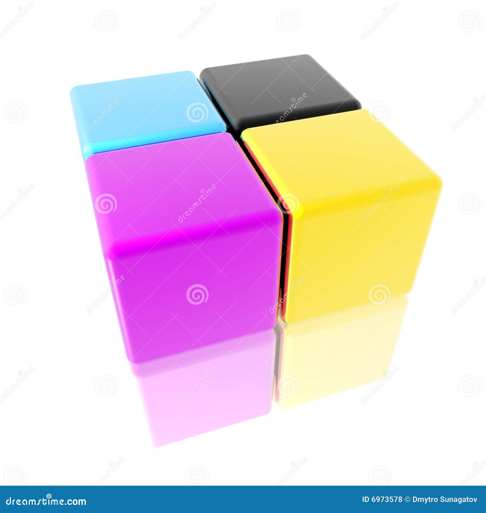 CMYK Cubes Royalty Free Stock Photos - Image: 6973578