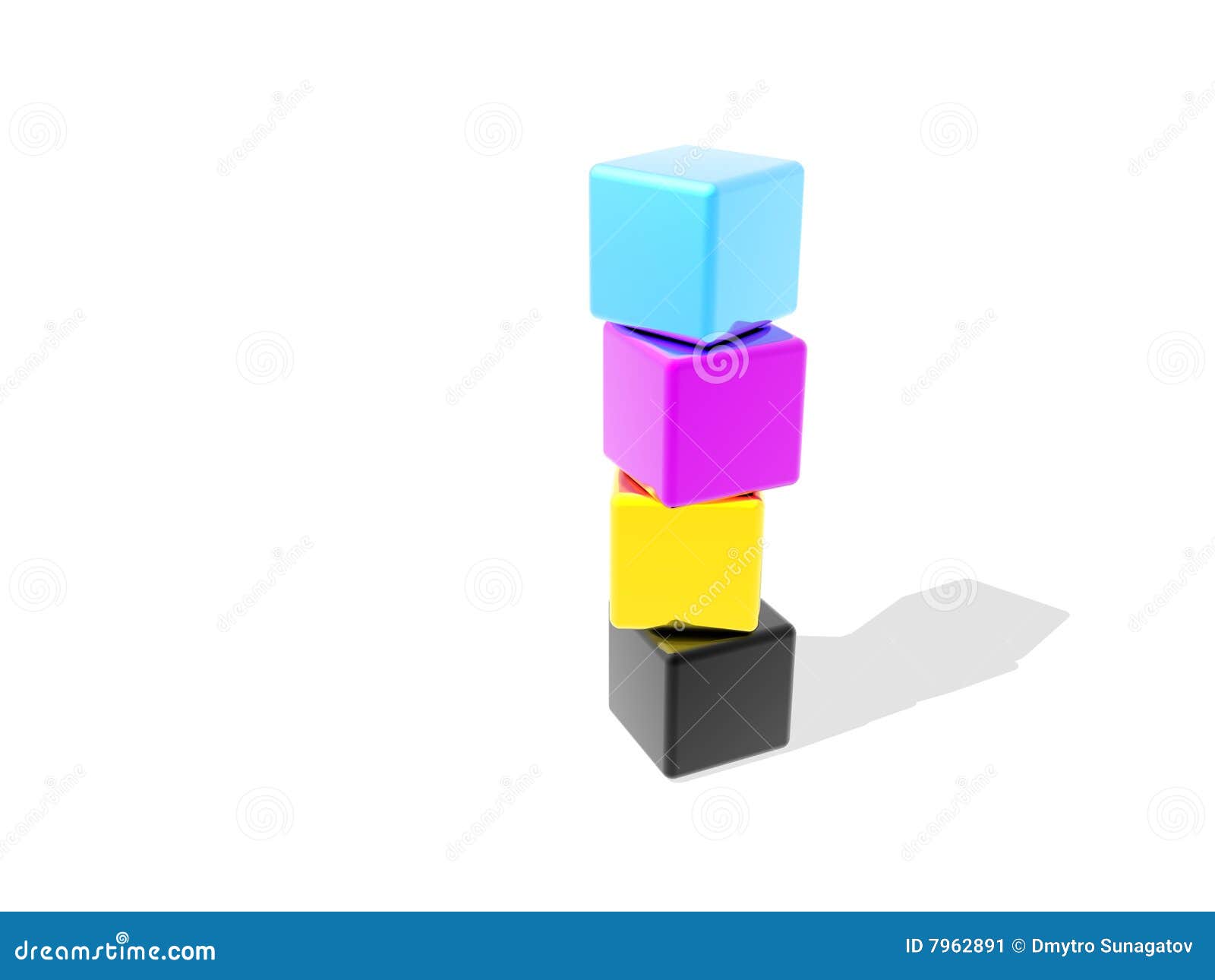 CMYK cubes stock illustration. Illustration of graphic - 7962891