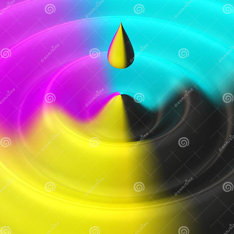 CMYK drop stock illustration. Illustration of blob, falling - 27578305