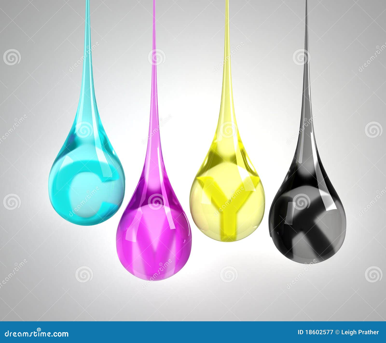 Cmyk Ink Drops On Dark Concrete Square Background Royalty-Free Stock ...