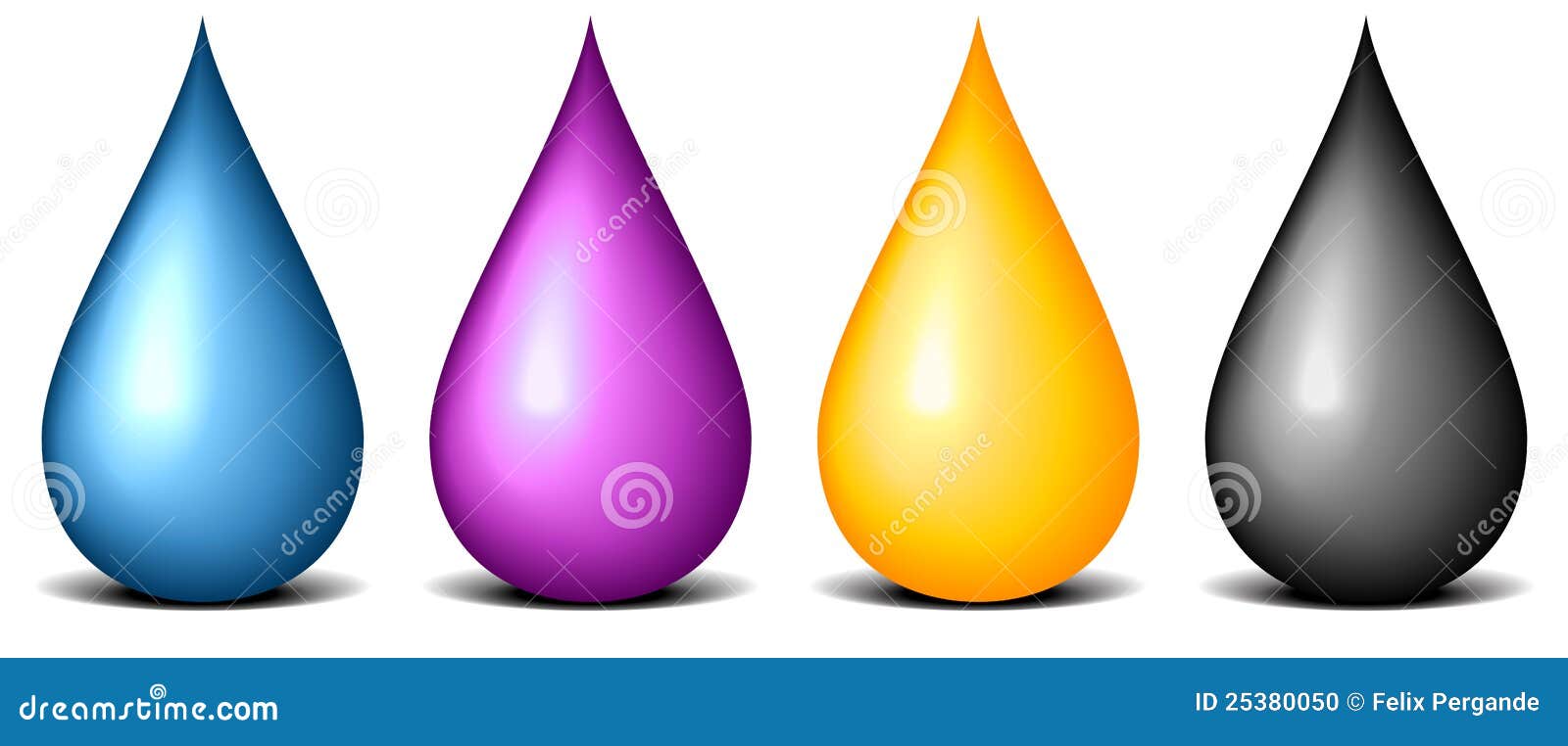 CMYK drops stock vector. Illustration of pattern, descriptive - 25380050
