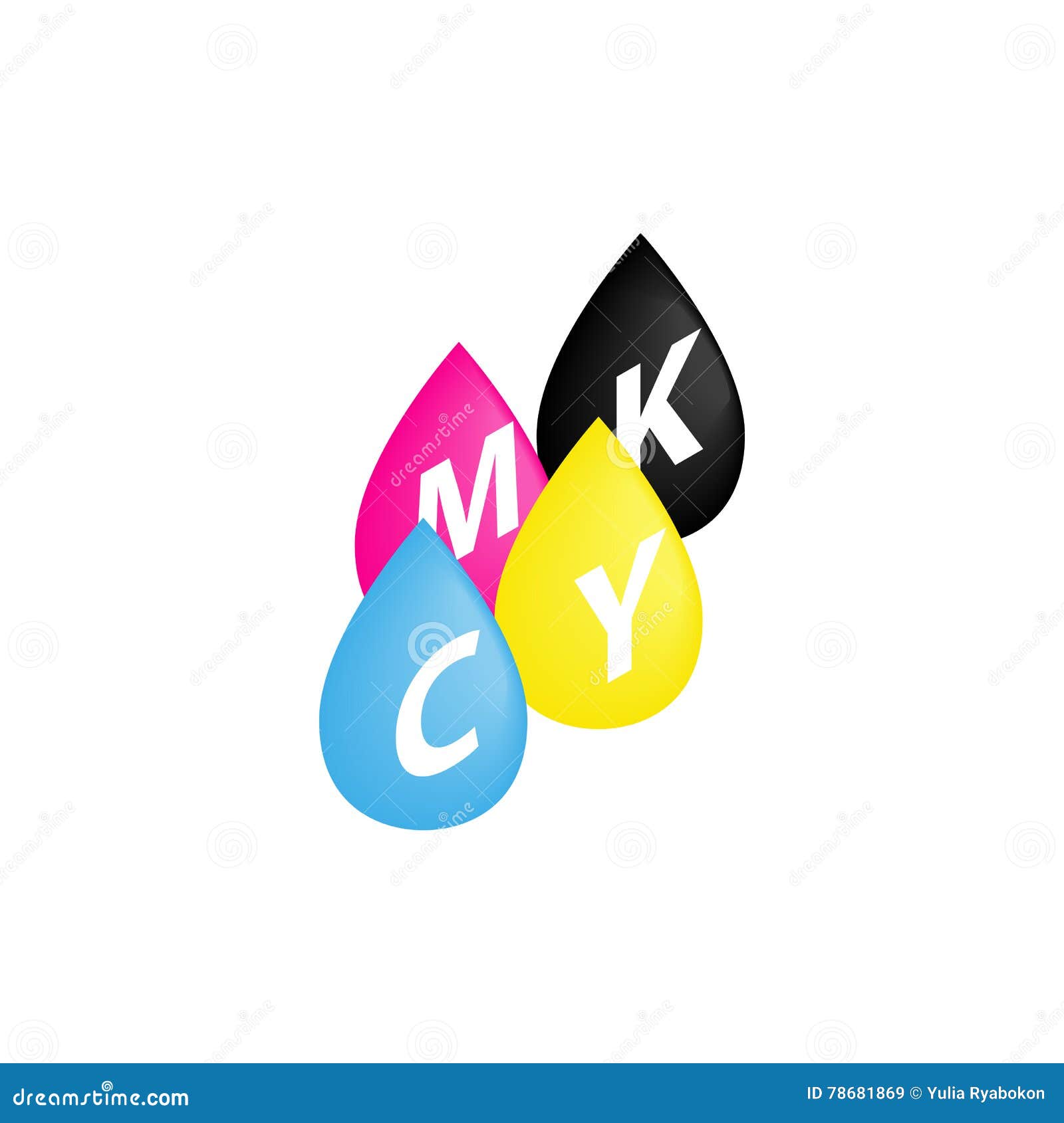 CMYK Drops Icon in Isometric 3d Style Stock Vector - Illustration of ...