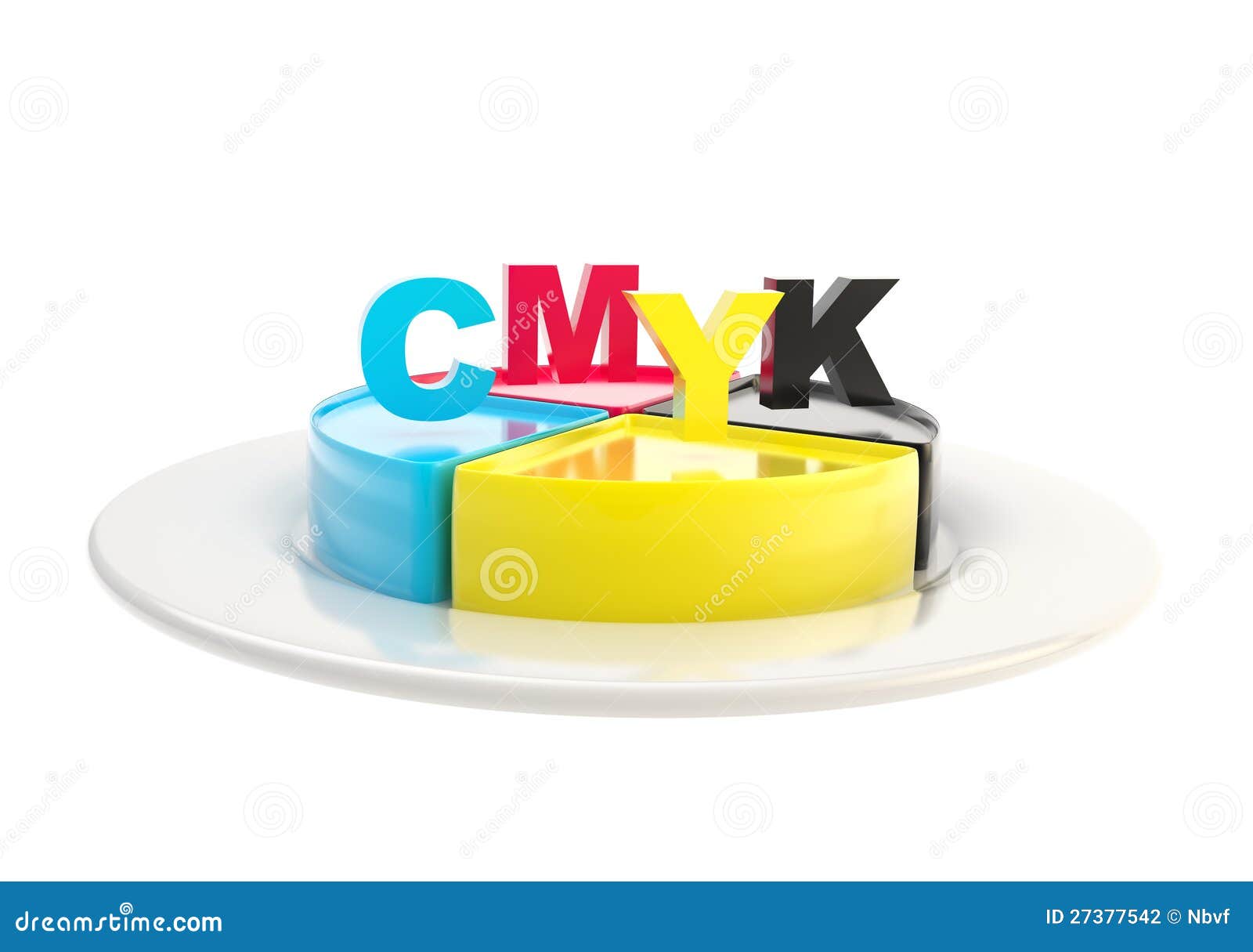 CMYK Emblem Icon Over Dish Plate Isolated Stock Illustration ...