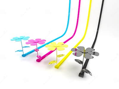 Cmyk flower stock illustration. Illustration of creativity - 23541715