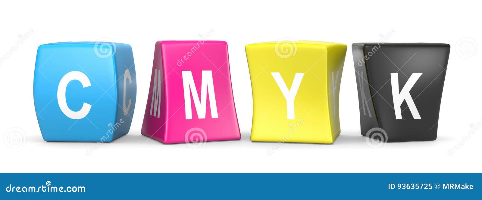 CMYK Funny Cubes stock illustration. Illustration of deformed - 93635725
